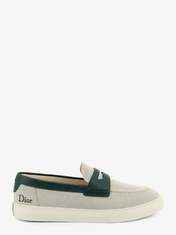 Dior Chester Dioriviera Canvas And Leather Loafers - Green