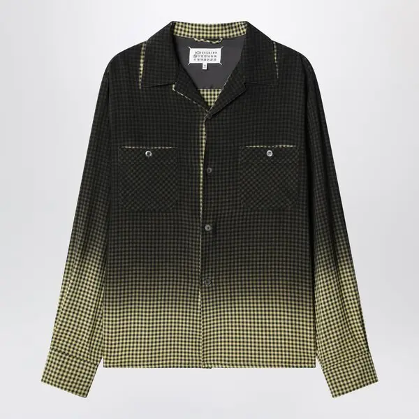 MAISON MARGIELA Gradient Check Viscose Shirt In Yellow And - Black