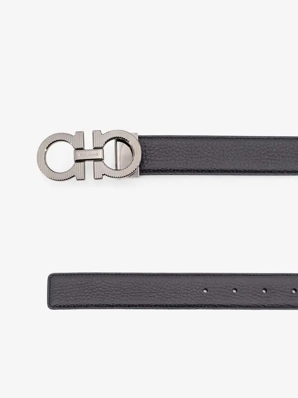 FERRAGAMO Reversible Leather Gancini Belt