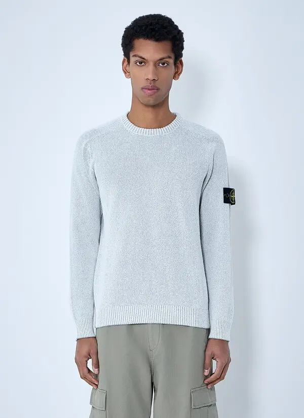 Stone Island Ribbed Knit Crewneck Sweater - Gray