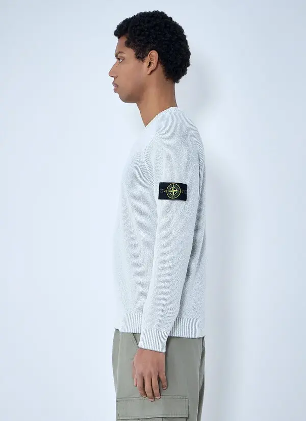 Stone Island Ribbed Knit Crewneck Sweater - Gray