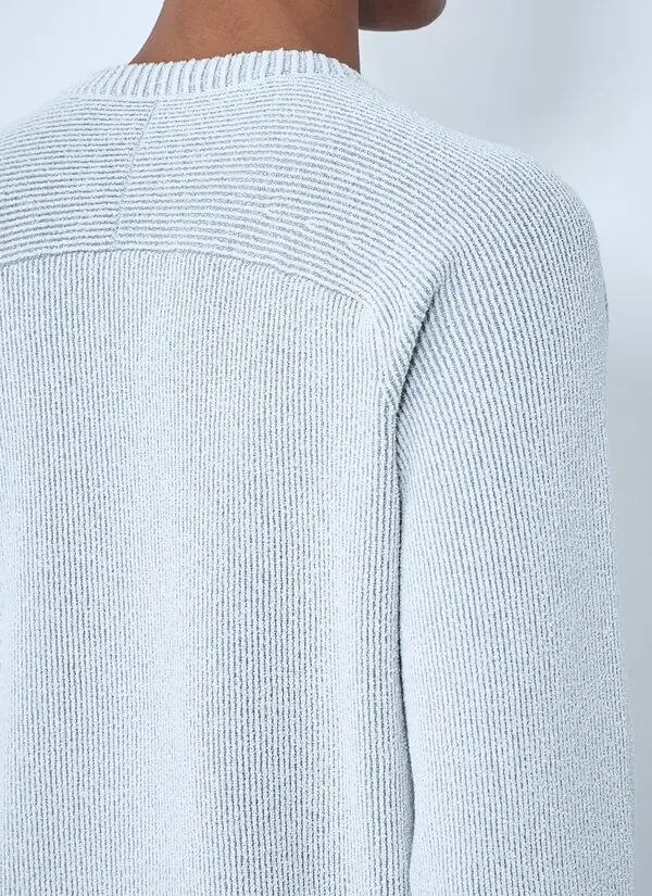 Stone Island Ribbed Knit Crewneck Sweater - Gray