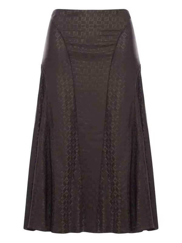 Fendi Ff Jacquard Silk Skirt