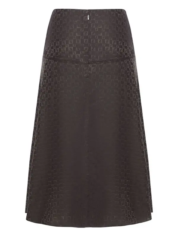 Fendi Ff Jacquard Silk Skirt