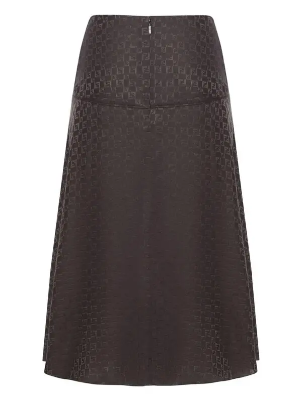 Fendi Ff Jacquard Silk Skirt - Multicolor