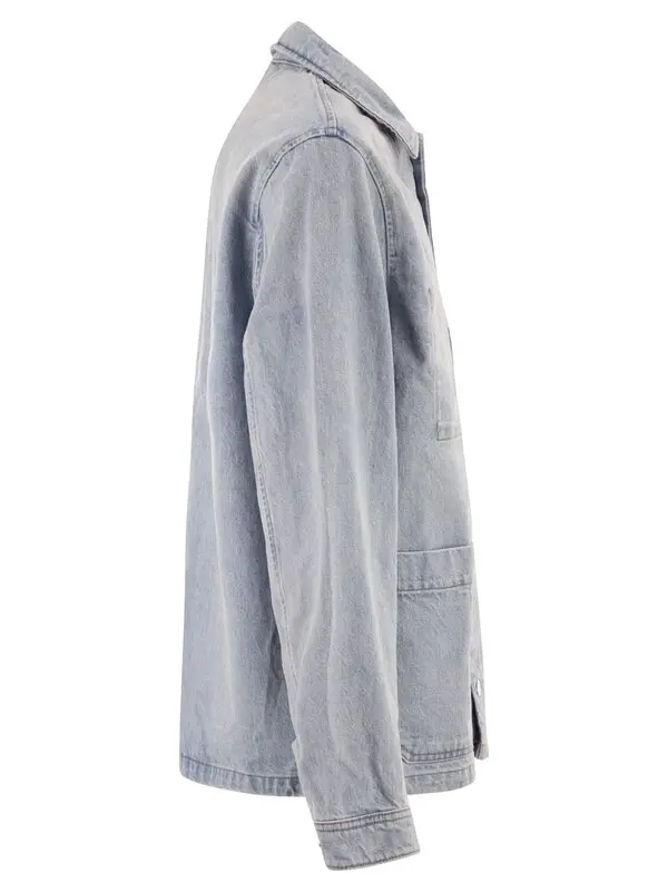 A.p.c. Cotton Denim Jacket With Patch Pockets
