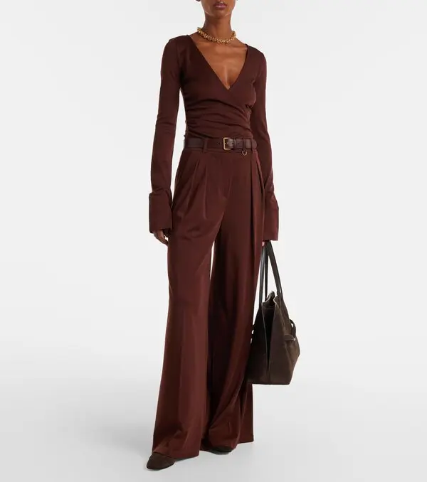 Max Mara Nigella Draped Wool Bodysuit