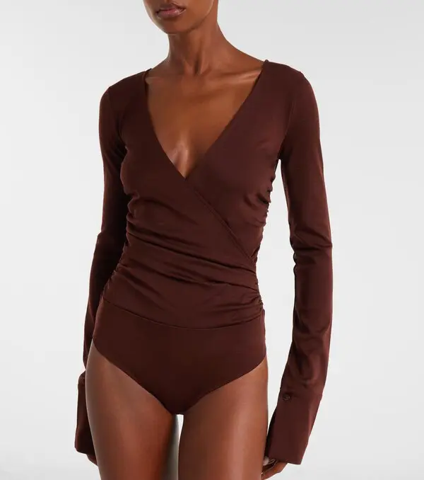 Max Mara Nigella Draped Wool Bodysuit