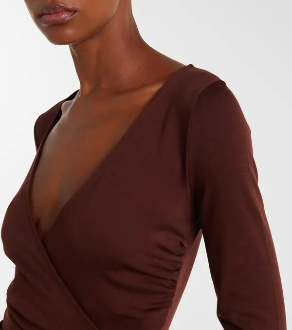 Max Mara Nigella Draped Wool Bodysuit