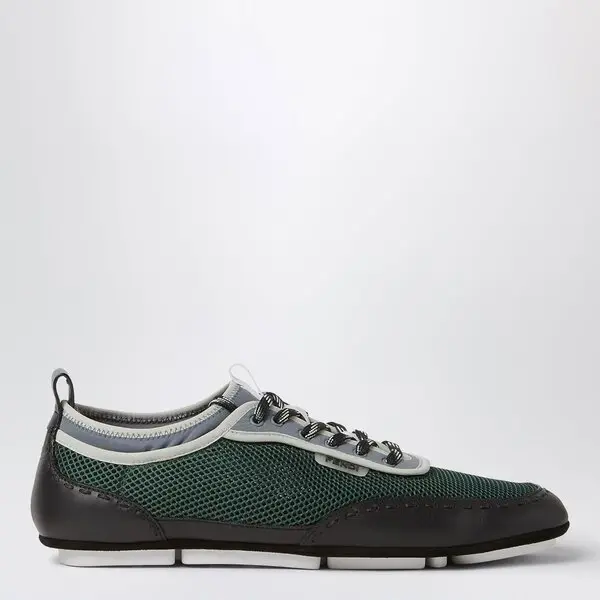 Fendi Fit Sneakers Neon Green Mesh And Leather - Black