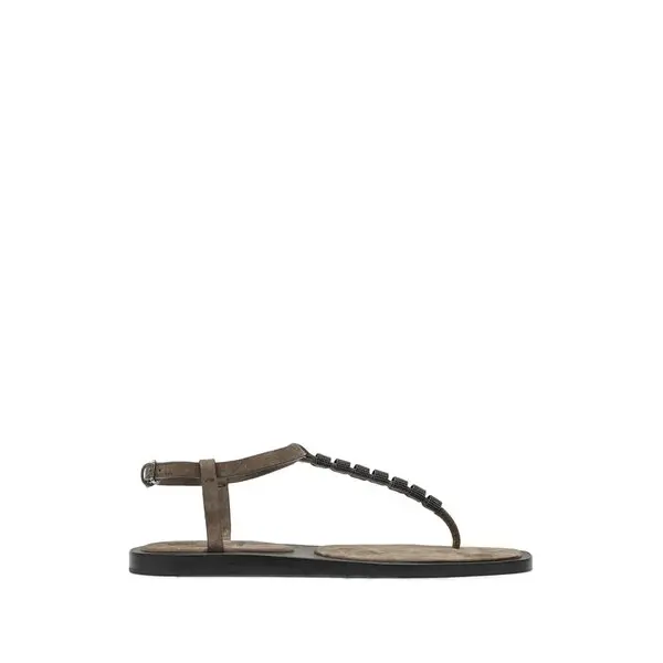 Brunello Cucinelli Embellished Sandals - Brown