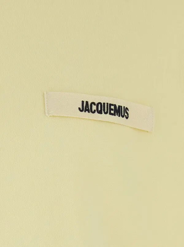 Jacquemus Le Sweatshirt Gros Grain' Yellow Crewneck Sweatshirt With Logo Patch On The Front In Cotton For - Multicolor
