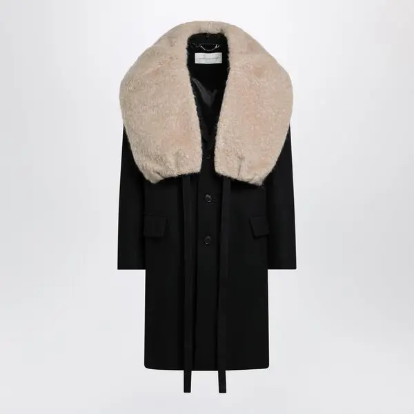 Dries Van Noten Coat With Removable Neckline - Black