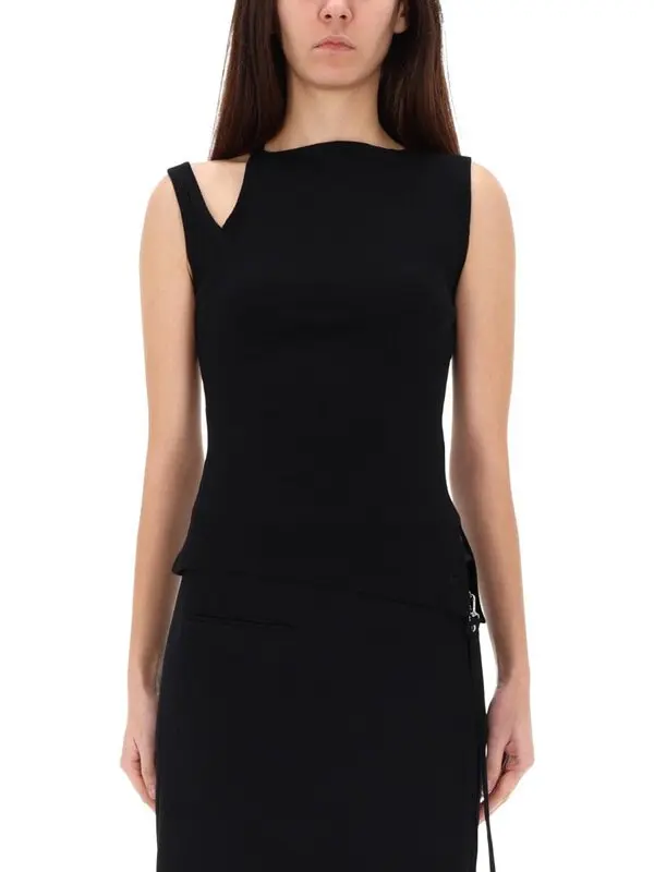 COURREGES Oblique 90's Top - Black