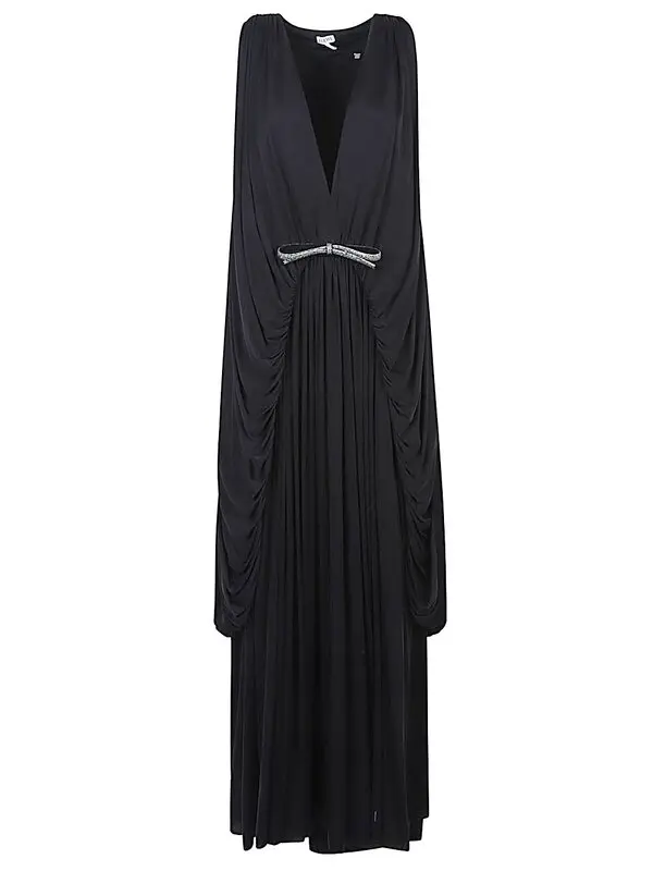 Loewe Silk Draped Long Dress