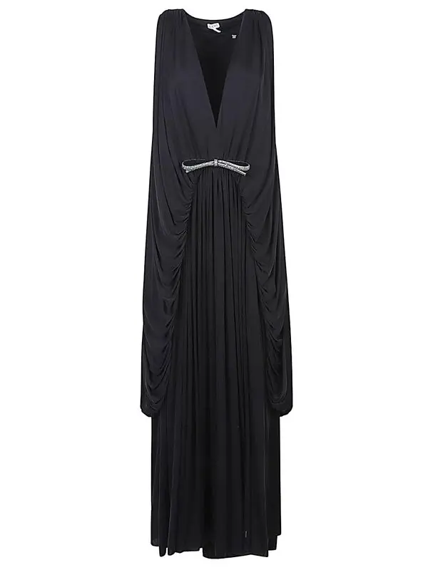 Loewe Silk Draped Long Dress - Multicolor