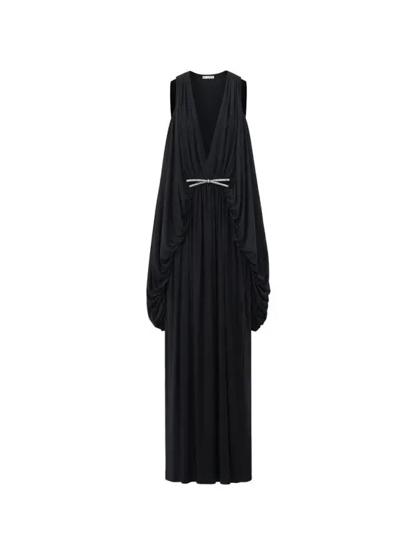 Loewe Silk Draped Long Dress - Multicolor