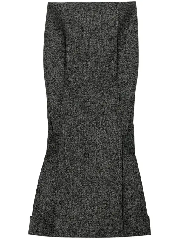 Prada Wool Weave Midi Skirt - Gray