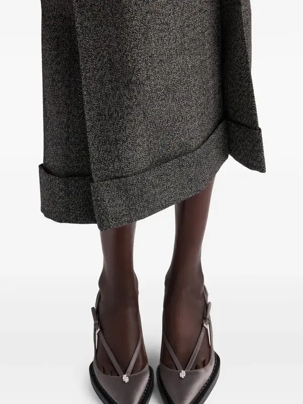 Prada Wool Weave Midi Skirt