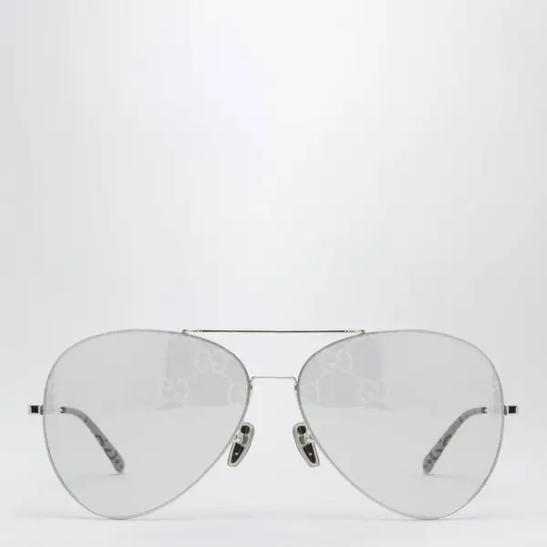 Gucci Silver Pilot Sunglasses