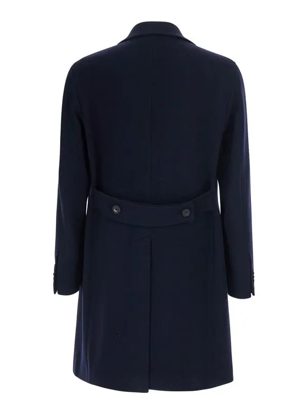 Tagliatore Blue Coat With Button Front Closure