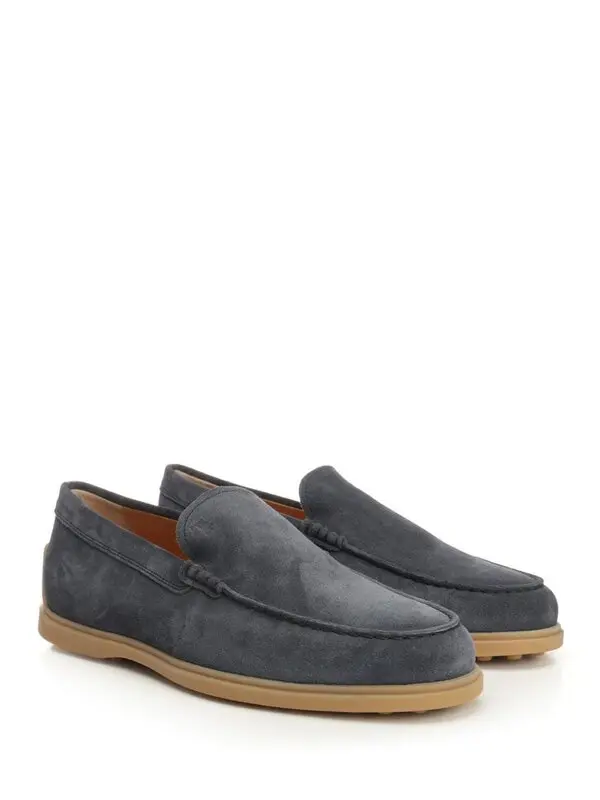 TOD'S Suede Leather Moccasin Slipper - Blue