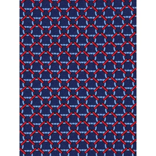 FERRAGAMO Silk Gancini Print Neck Ties - Blue