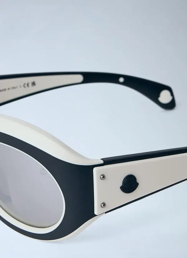 Moncler Oval Frame Sunglasses - White