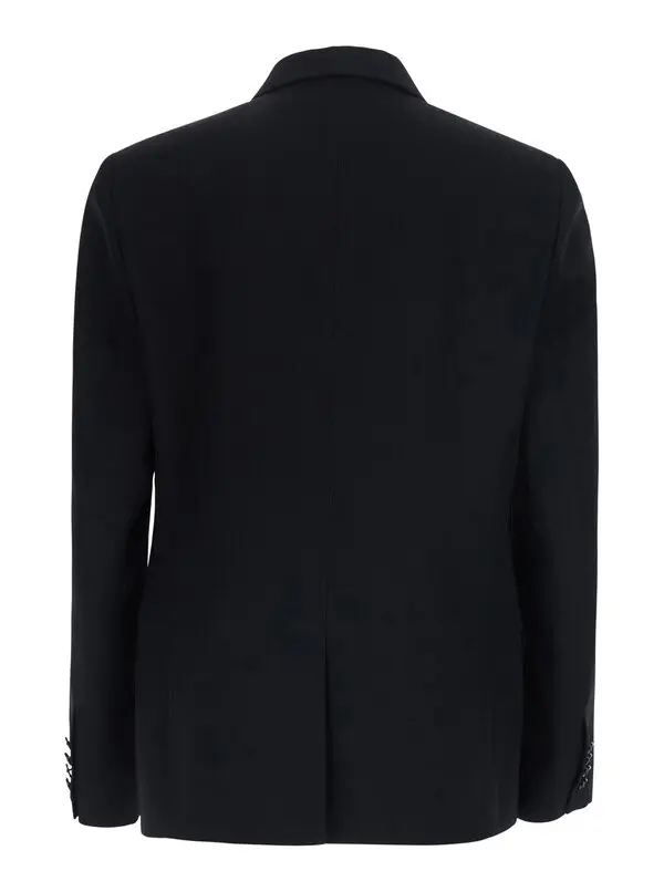 Balenciaga Black Double-breasted Jacket With Peak Revers In Wool For