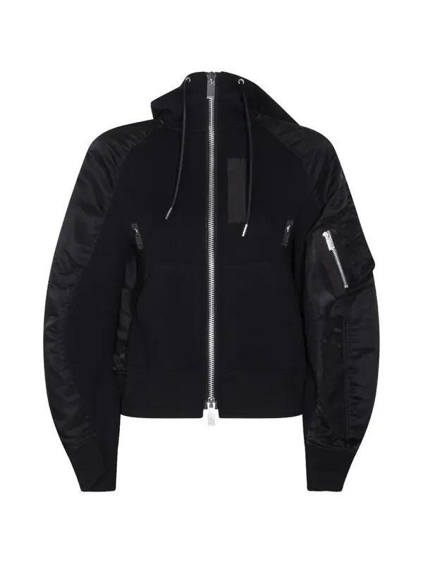 Sacai Cotton And Nylon Hoodie - Multicolor
