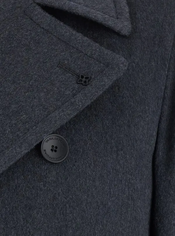 Tagliatore Coat With Notched Revers And Button Front Closure In Wool - Gray