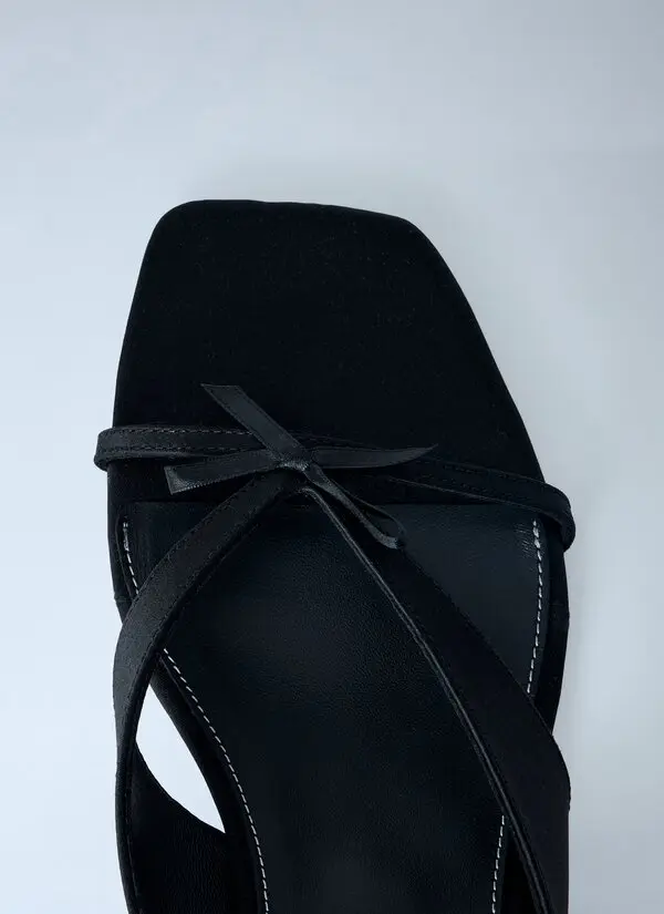 TOTEME Bow Satin Sandals