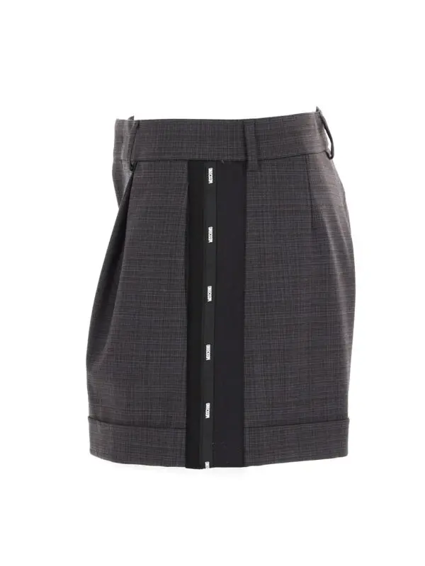 Moschino Shorts With Logo Ribbon - Gray