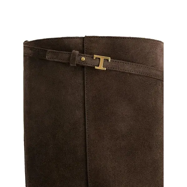 TOD'S Suede Knee High Boots - Brown