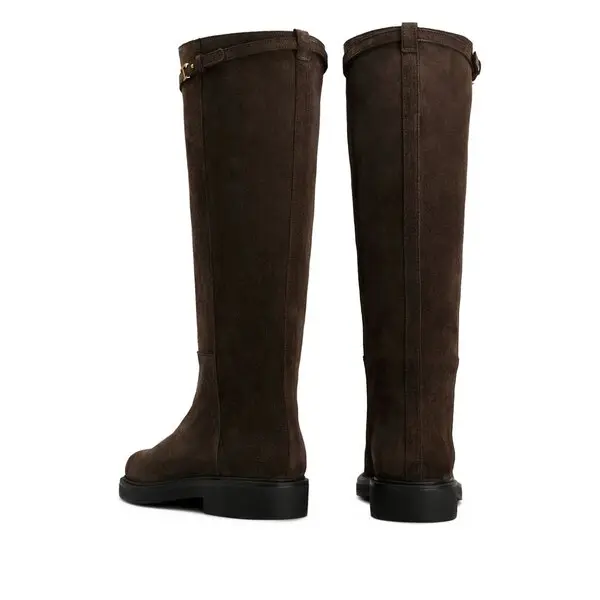 TOD'S Suede Knee High Boots - Brown