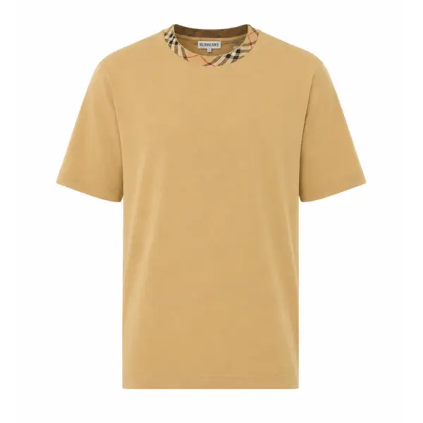 Burberry Check Trim T-shirt - Cream