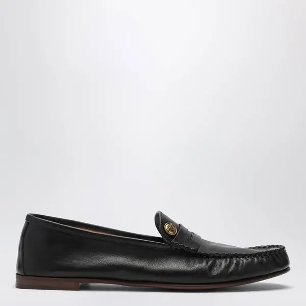 Versace Guanto Loafers In Calf Leather - Black
