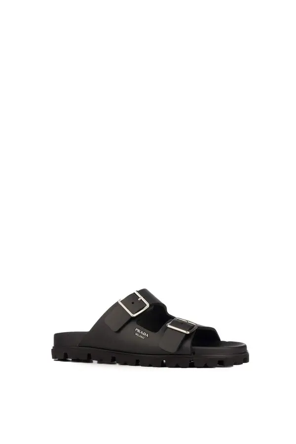 Prada Buckled Slides - Multicolor