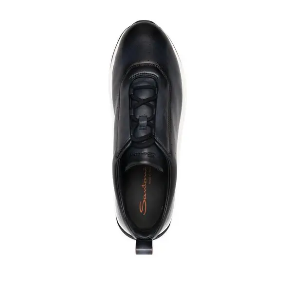 Santoni Calf Leather Low-top Sneakers - Blue