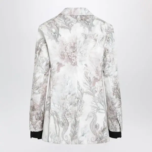 Max Mara Printed Gabardine Organza Blazer - Multicolor