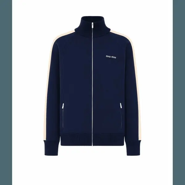 Miu Miu Logo Track Jacket - Blue