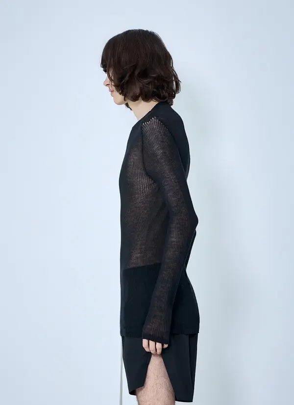 Rick Owens Sheer Knit Long Sleeve Top
