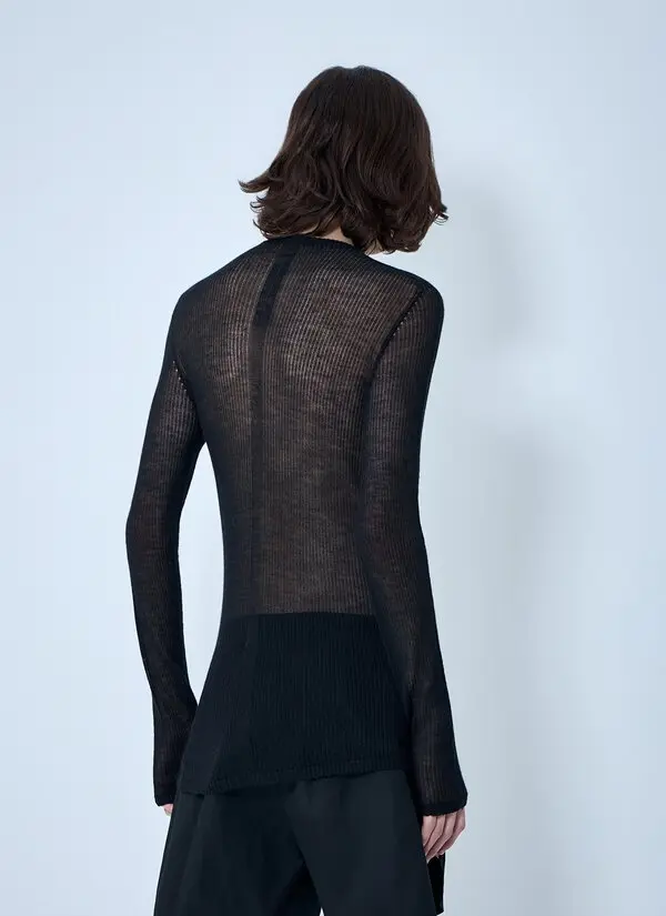 Rick Owens Sheer Knit Long Sleeve Top