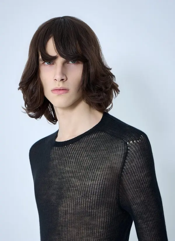 Rick Owens Sheer Knit Long Sleeve Top