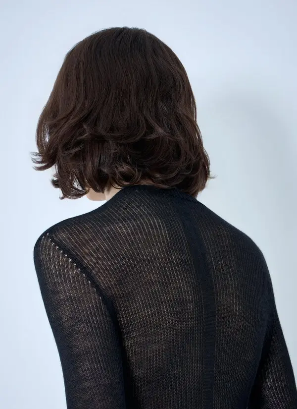 Rick Owens Sheer Knit Long Sleeve Top - Black