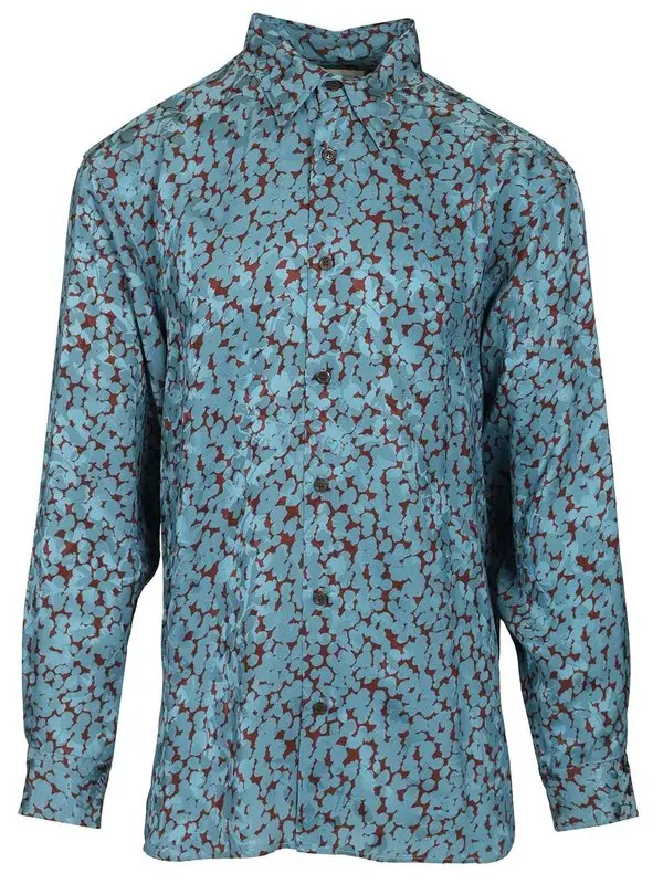 Dries Van Noten Shiny Satin Shirt - Multicolor