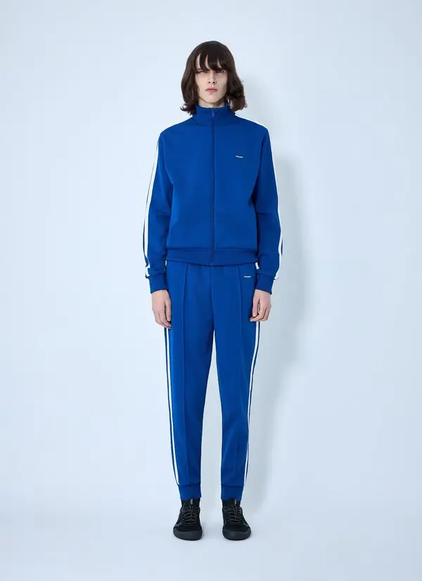 Prada Technical Jersey Zip-front Track Jacket - Blue
