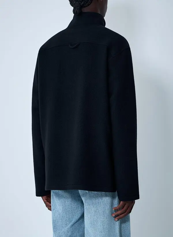 RIER Zip-up Fleece Sweatshirt - Black