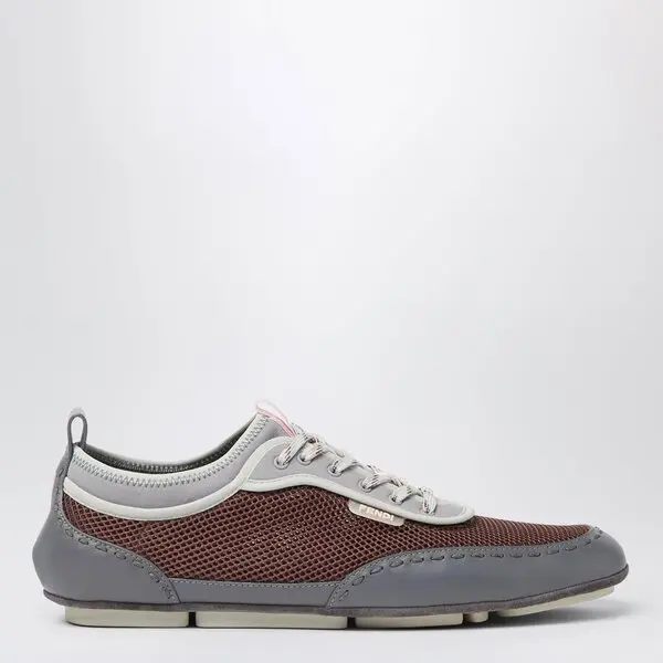 Fendi Mesh And Leather Sneakers - Gray