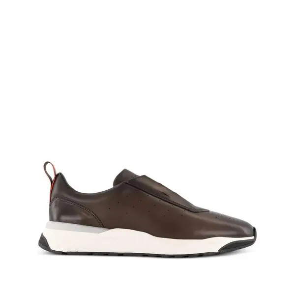 Santoni Calf Leather Low-top Trainers - Brown